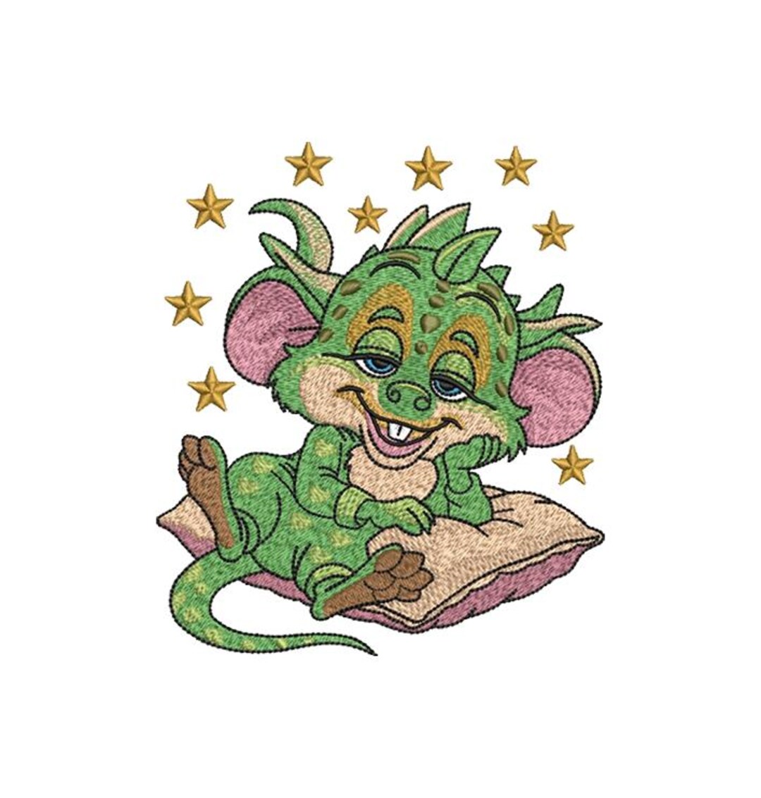 Dreamy Dragon Mouse Machine Embroidery Design: Fantasy Creature ...