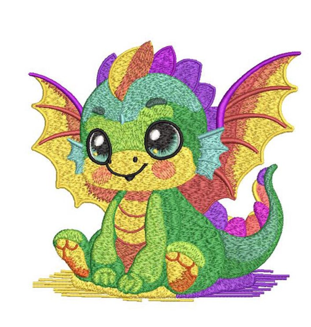 Colorful Fantasy1 Dragon Embroidery Pattern Embroidery Dragon Machine ...