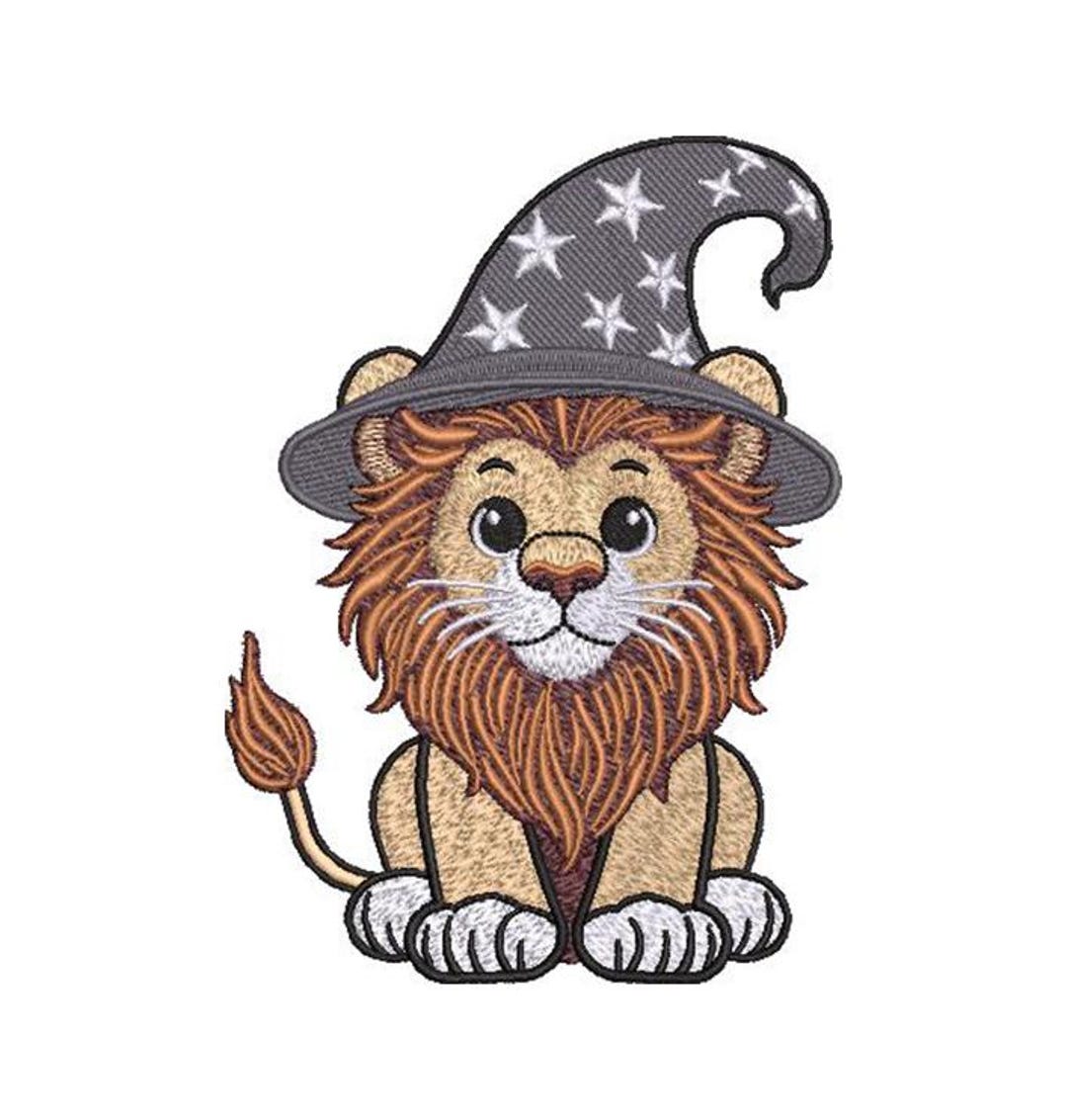 Wizard Lion Embroidery Design: Machine Embroidery File (5 Sizes, 8 ...