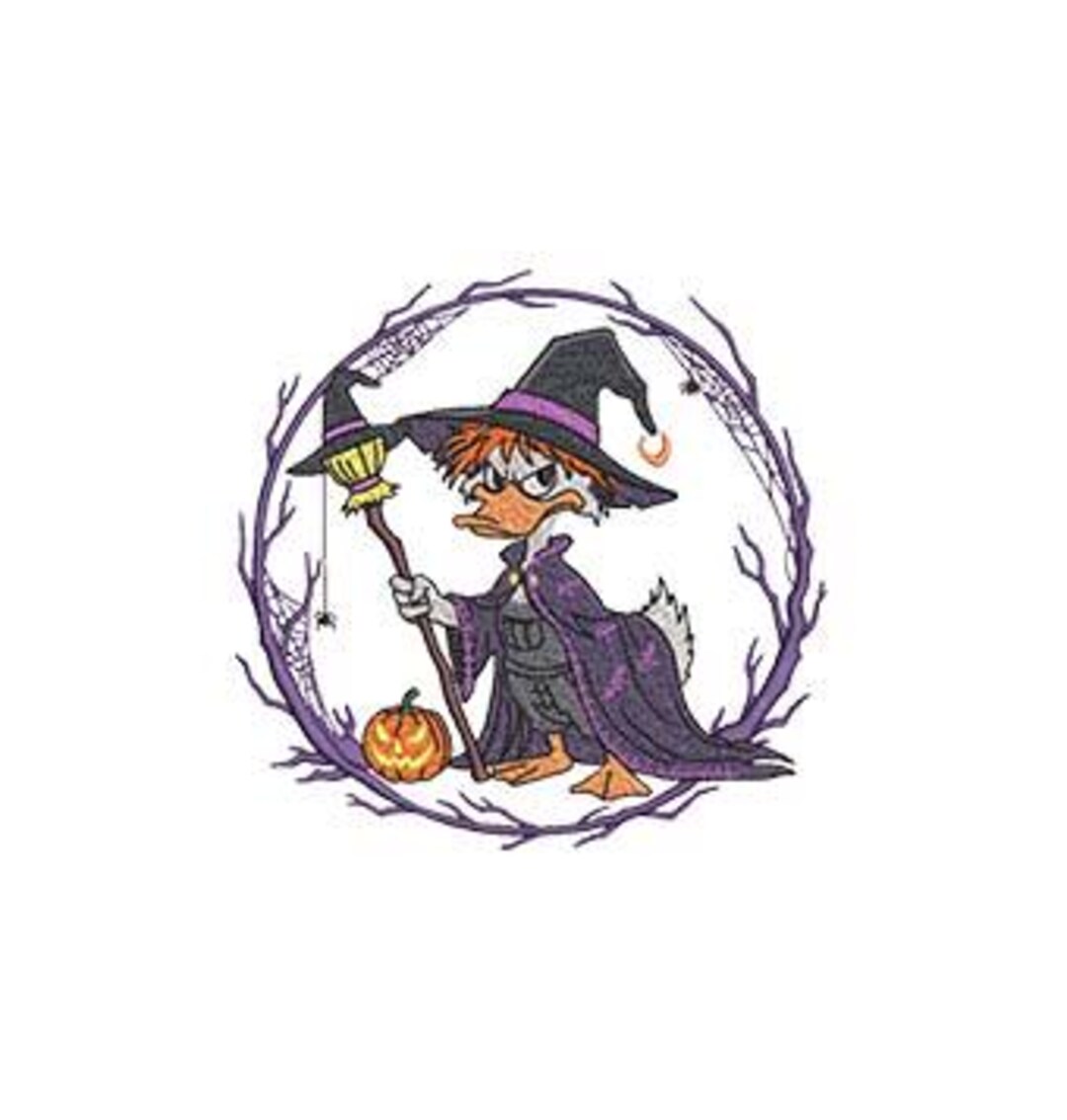 Grumpy Witch Duck Machine Embroidery Design, 5 Sizes, Multiple Formats ...