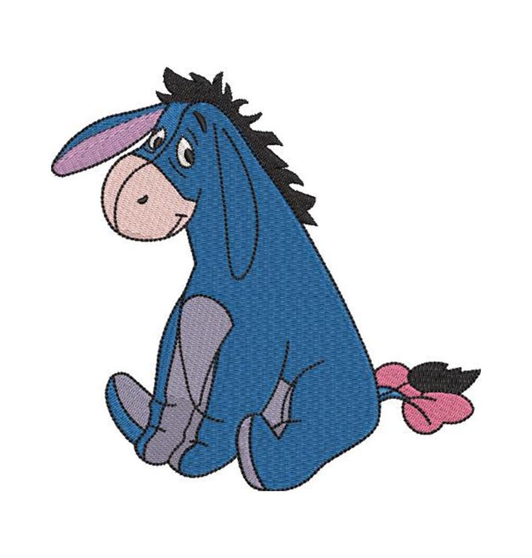 Blue Donkey Machine Embroidery Design Blue Donkey Adorable Blue Donkey ...