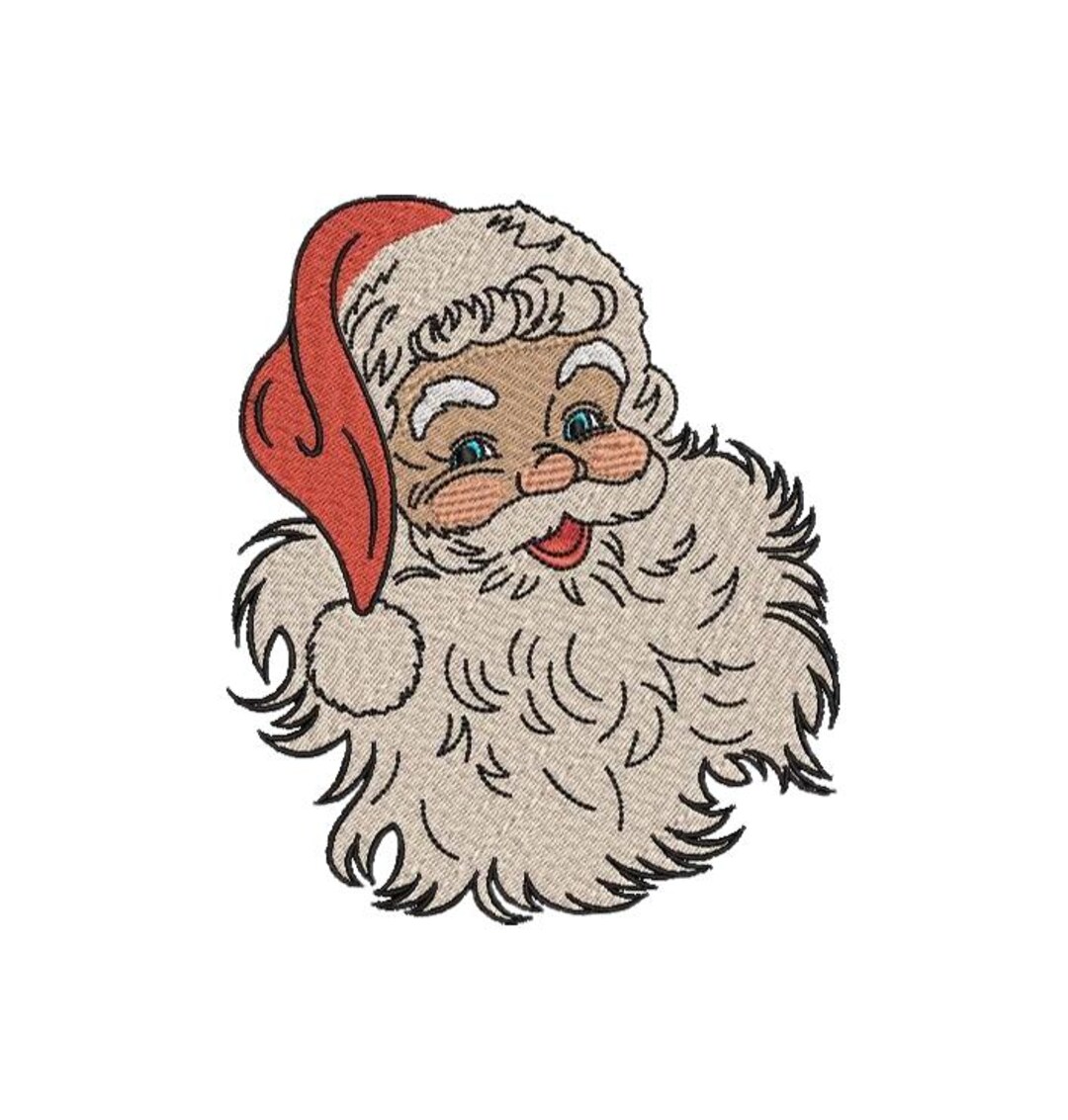 Santa Face Embroidery Design: Machine Embroidery Christmas Pattern ...