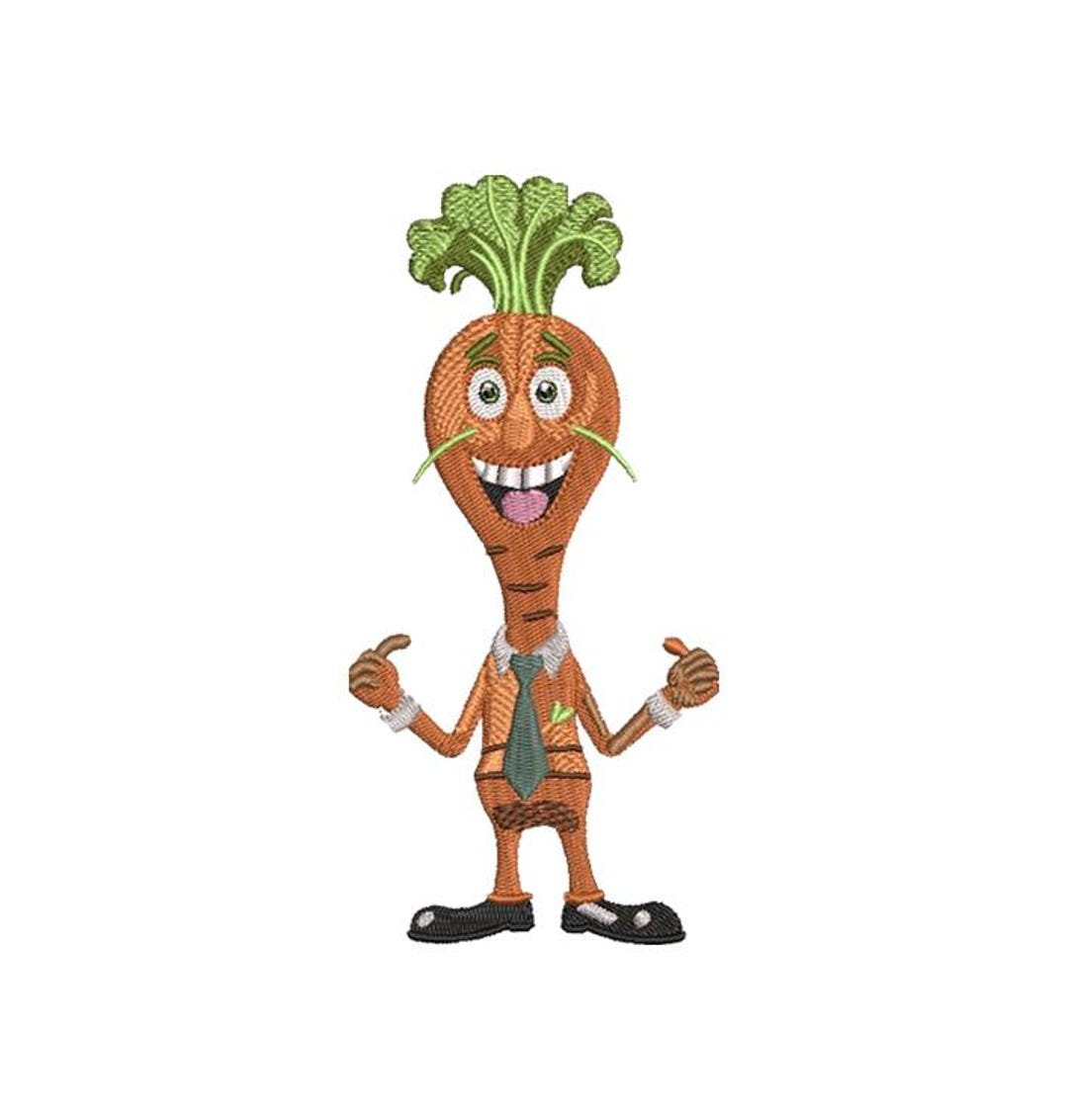 Happy Carrot Guy Machine Embroidery Design 5 Sizes, 8 Formats (digital ...