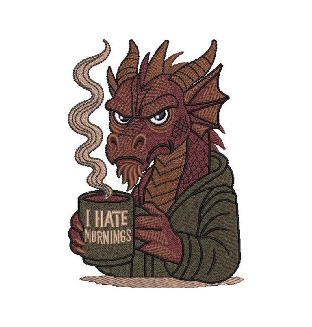 Grumpy Dragon Embroidery Pattern Embroidery Dragon Machine Embroidery ...