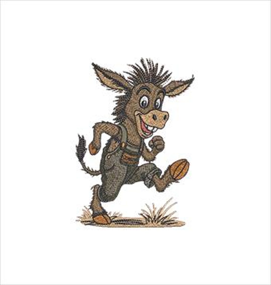 Happy Donkey Machine Embroidery Design: Funny Donkey Digital File 8 ...