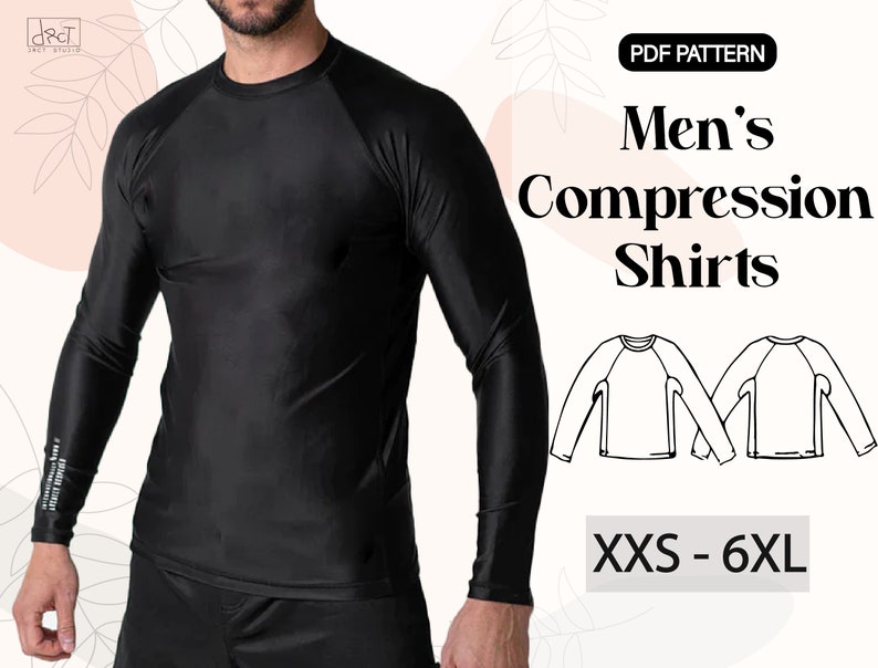 Men’s Compression Shirt Rashguard | PDF Pattern | XXS–6XL | A4 A0 ...