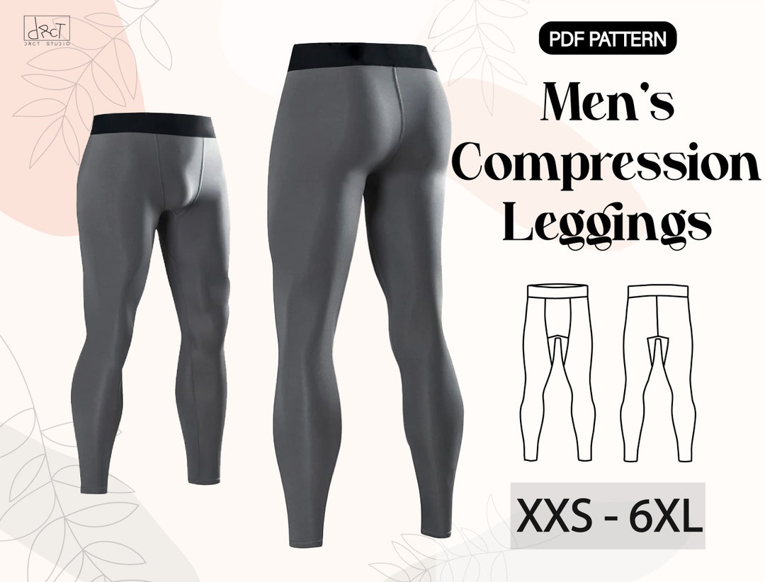 XXS_6XL Digital PDF A4,A0 Men's Compression Leggings High Stretch Men's ...