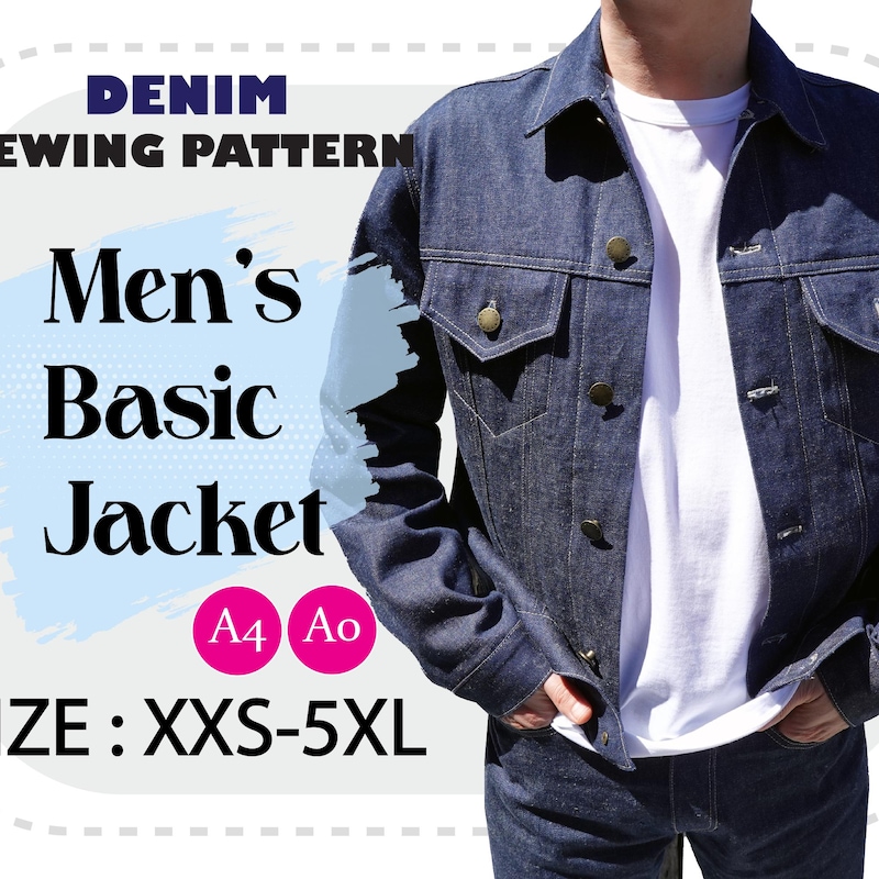 Denim Jacket Patterns Men - Etsy
