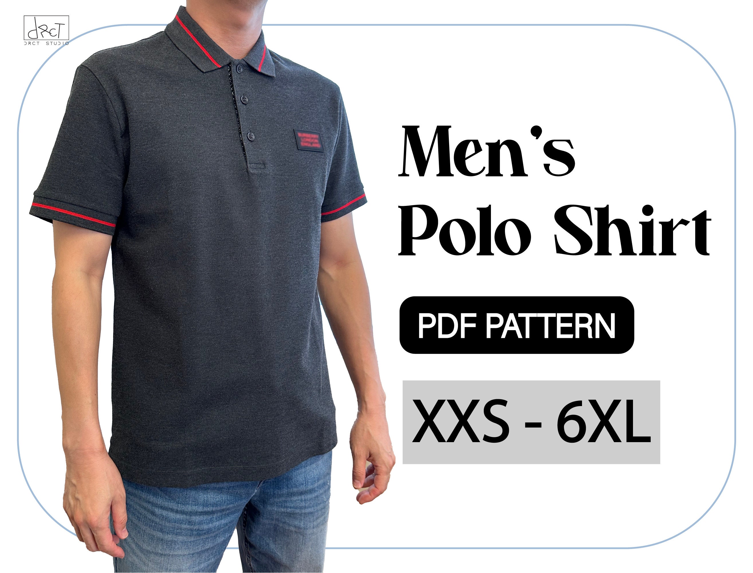 Men’s Polo Shirt | PDF Sewing Pattern | XXS–6XL | A4 / A0 / Letter ...