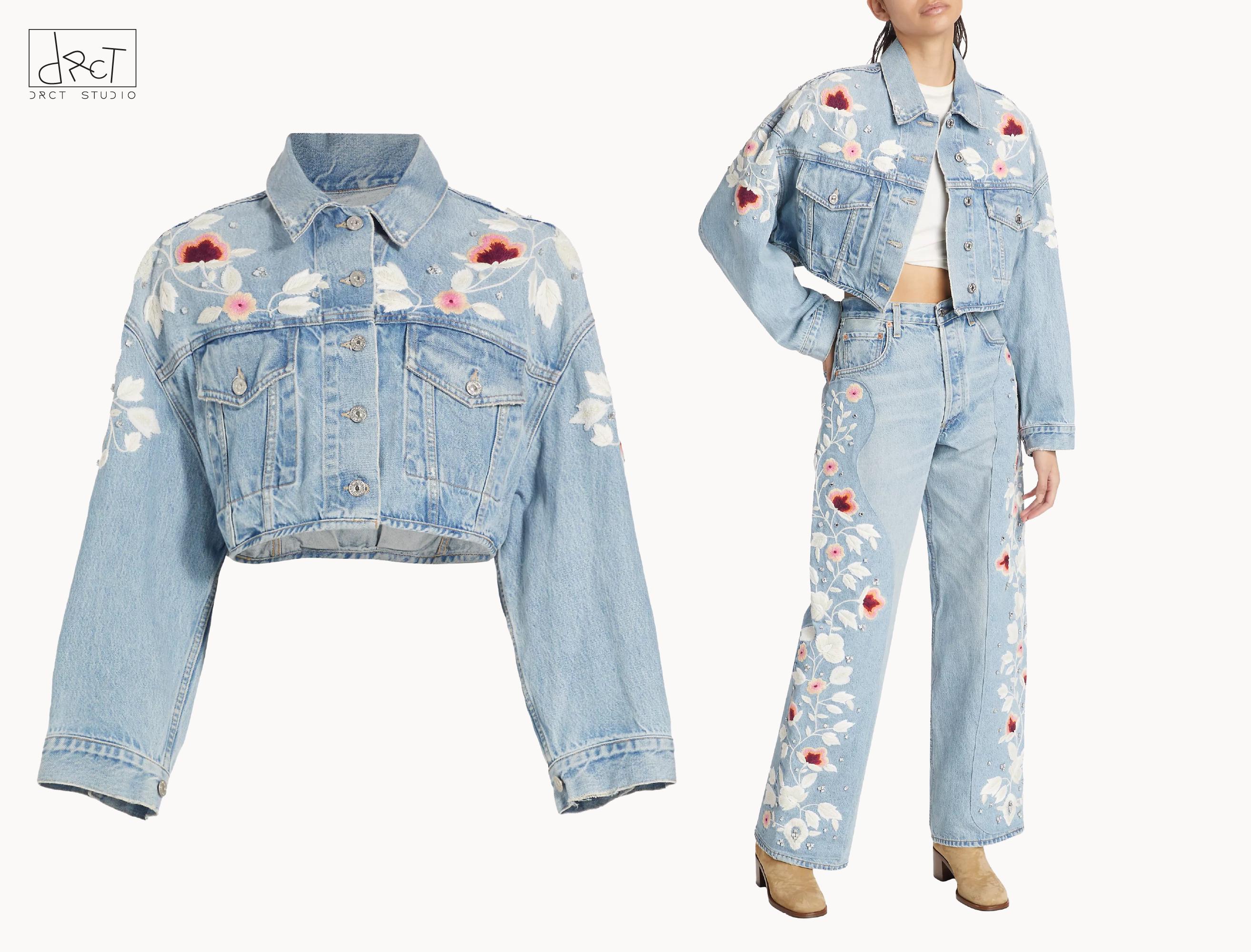 Women’s Crop Pleat Denim Jacket Sewing Pattern | A4 / A0 | XXS–3XL ...