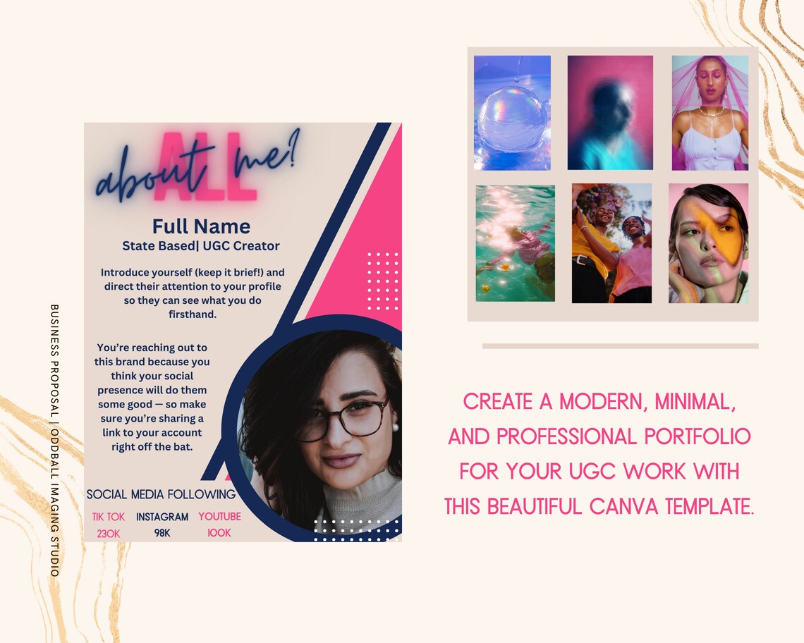 UGC Creator Portfolio Template,ugc Template | Canva Templates | Media ...