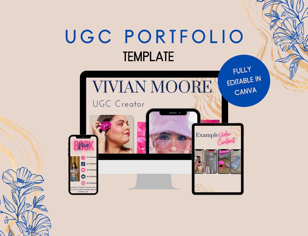 UGC Creator Portfolio Template,ugc Template | Canva Templates | Media ...