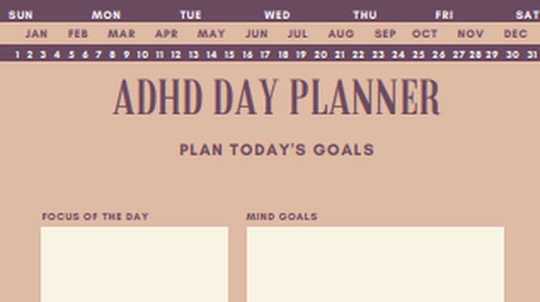 ADHD Day Planner | Plan Today's Focus With Your Goals and Tasks in Mind ...