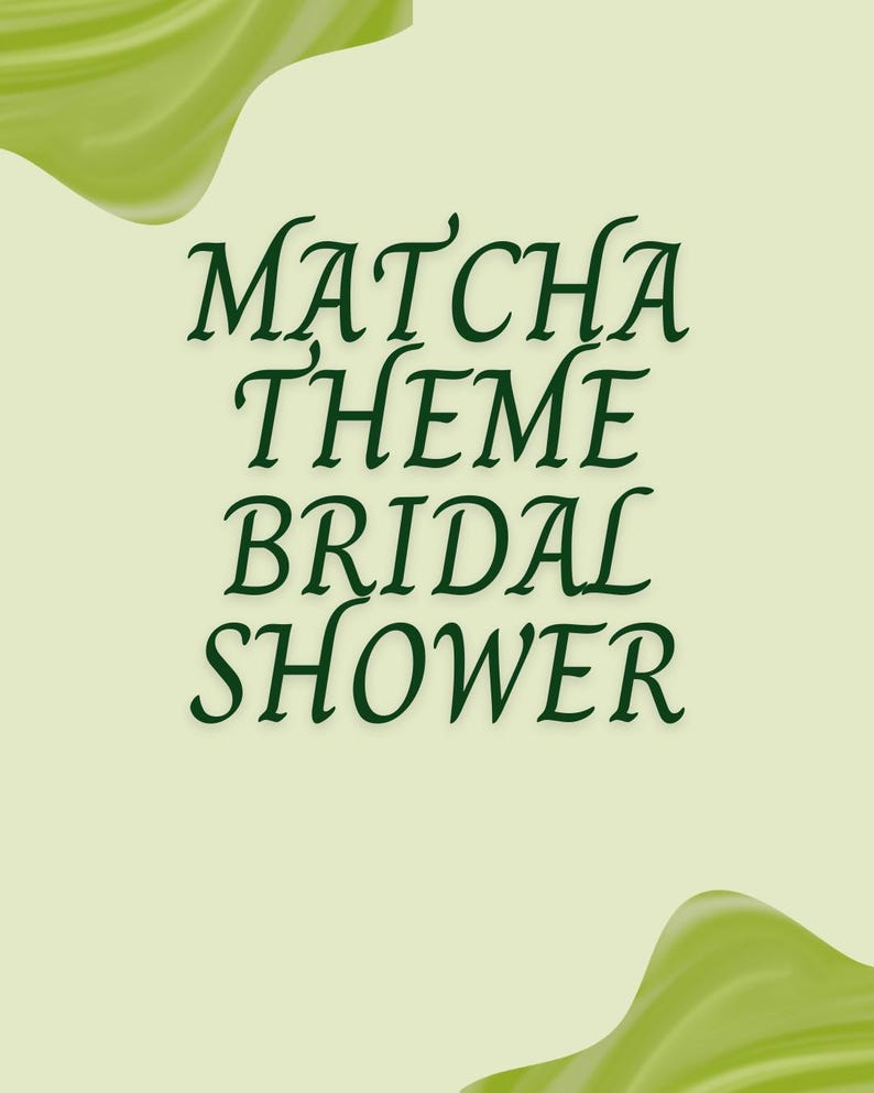Matcha-themed Bridal Shower Invitation | Elegant Green Tea Bridal ...