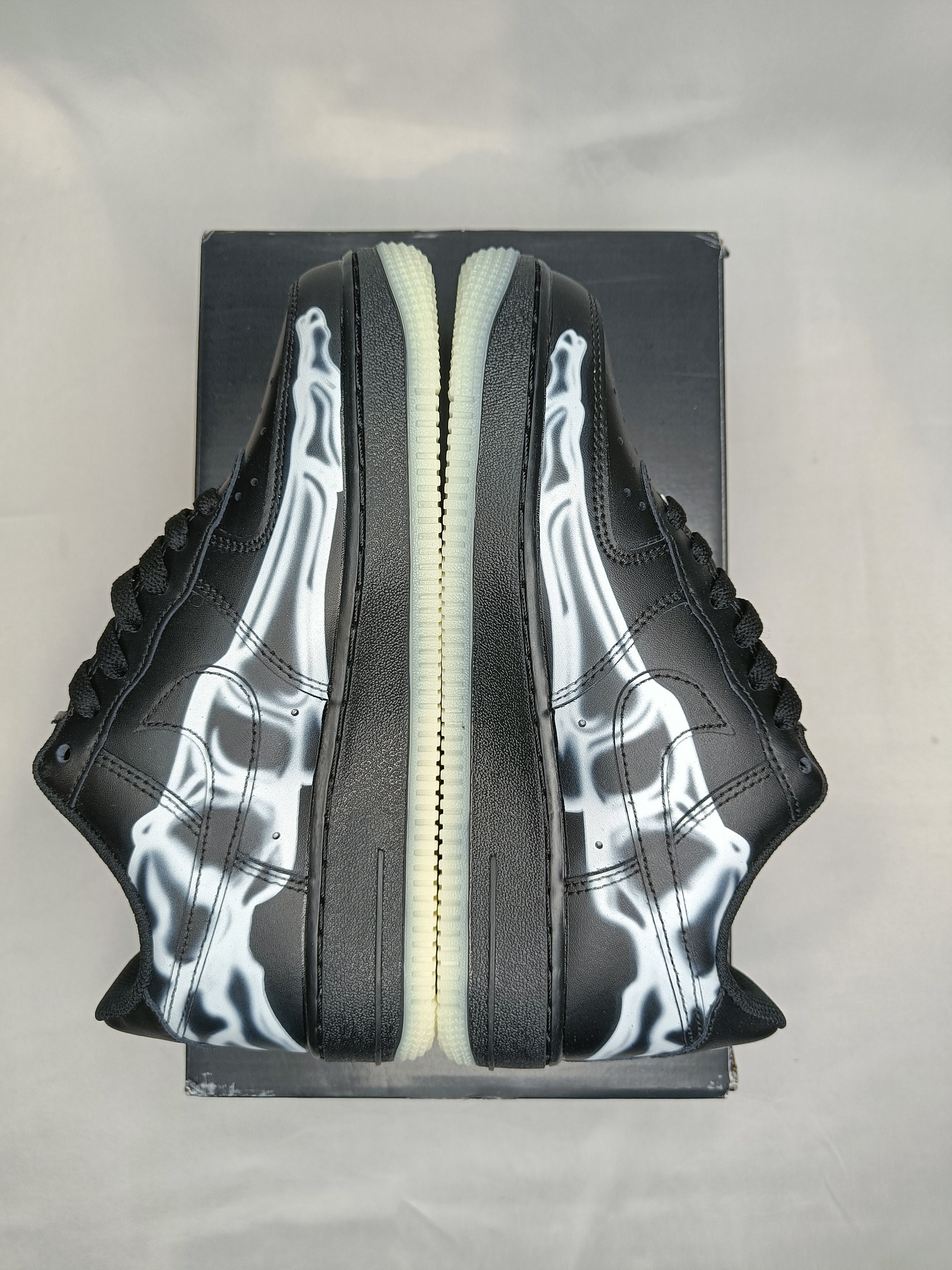 Nike Air Force 1 Low Black Skeleton Halloween - Etsy