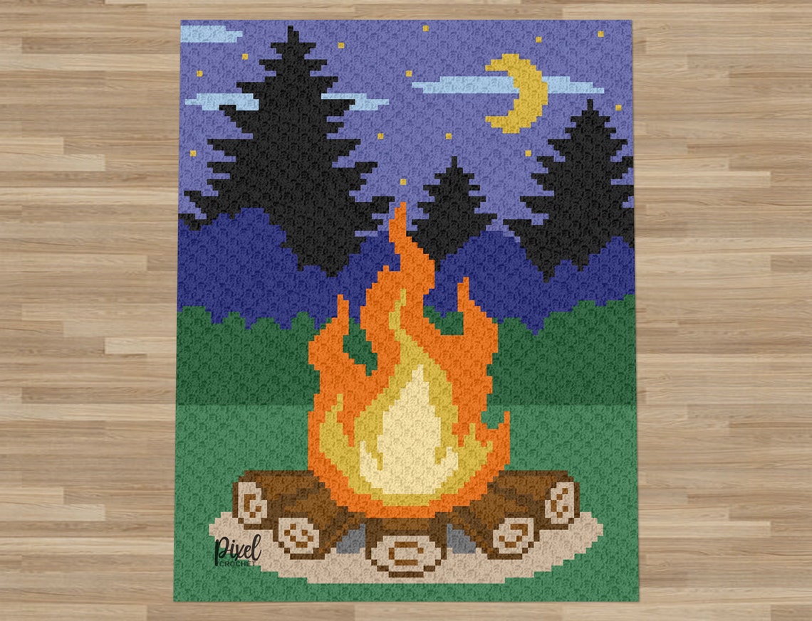 C2C Campfire Blanket Crochet Pattern - Etsy