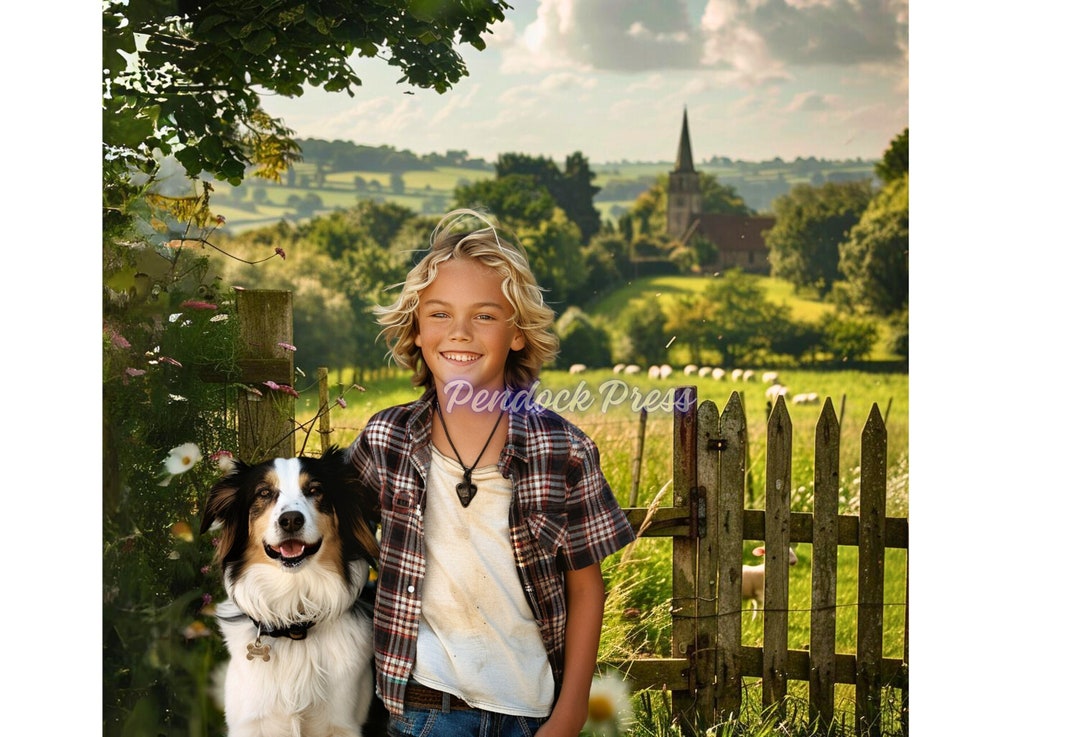 English Country Village Background Bundle, Rural England, Realistic ...