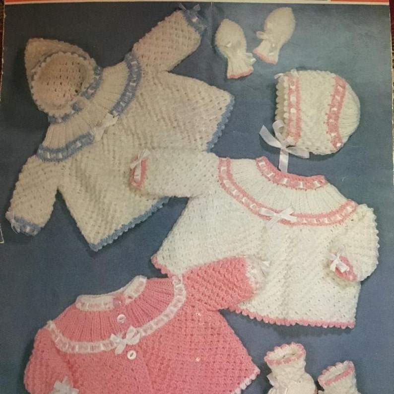 Vintage Baby Knitting Pattern, PDF Instant Download Baby Knits, Front ...