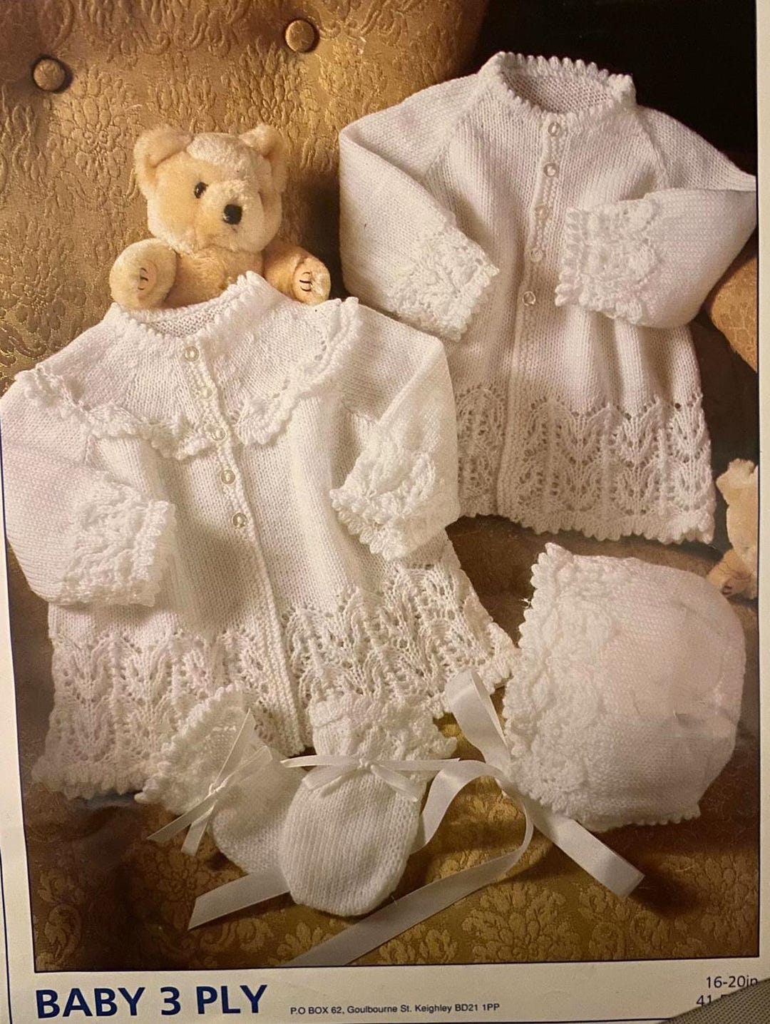 3 Ply Vintage Baby Jacket Pattern|baby Cardigan,bonnet, Mitts| Baby Knitting Pattern|vintage ...