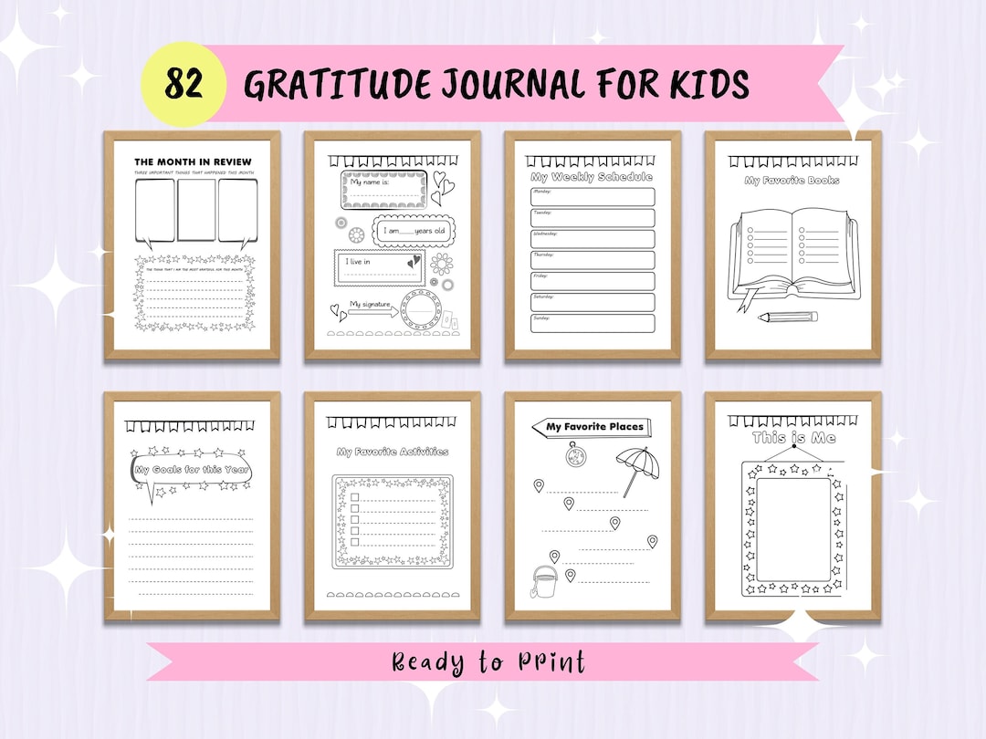 Gratitude Journal Printable Journal Pages for Kids Gratitude Activity ...
