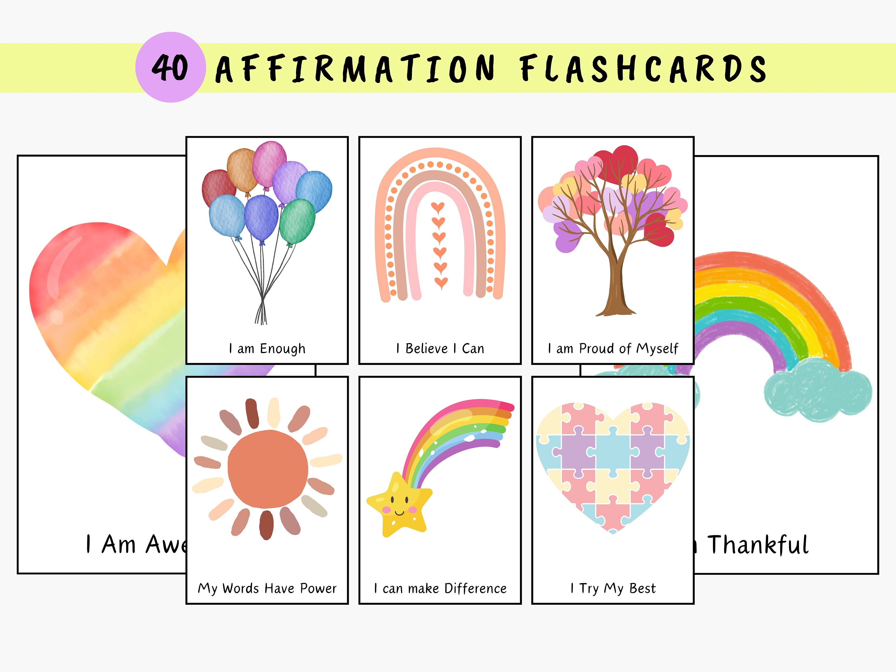 Printable Affirmation Cards for Kids Positive Affirmation Flashcards ...