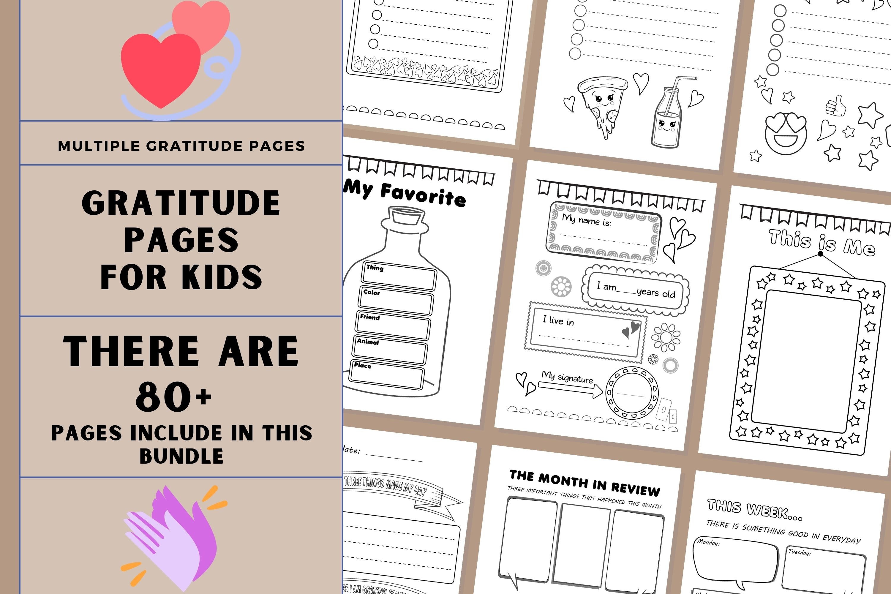 Gratitude Journal Printable Journal Pages for Kids Gratitude - Etsy
