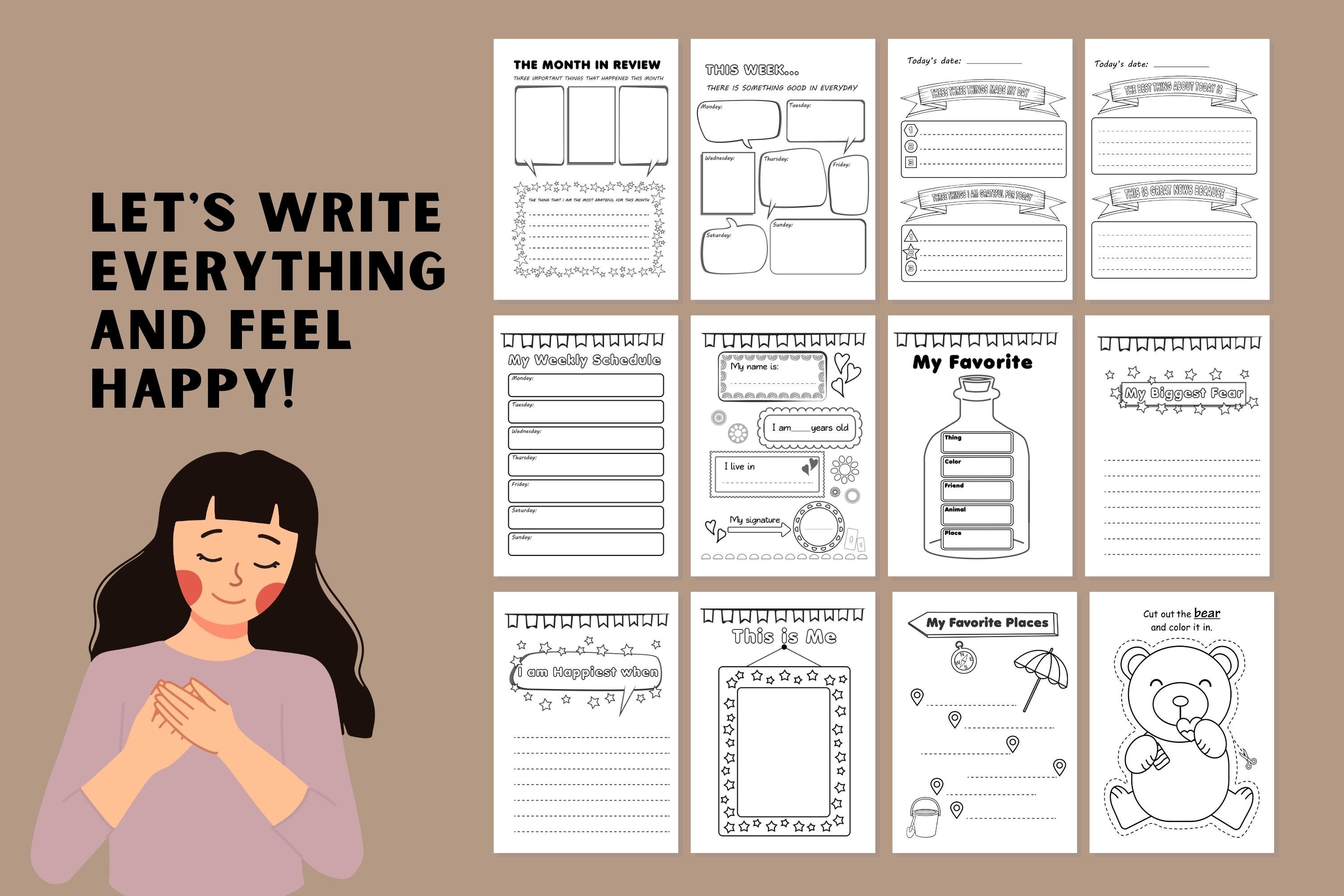 Gratitude Journal Printable Journal Pages for Kids Gratitude Activity ...