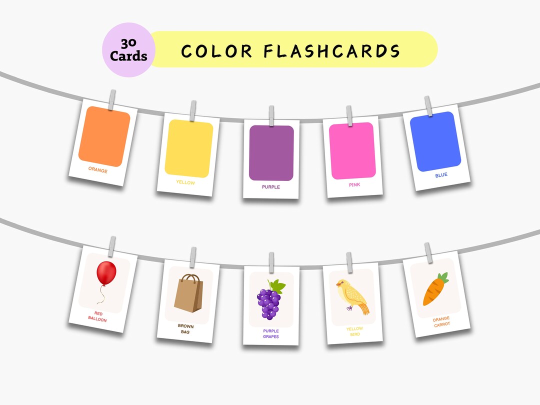 Kid Color Flashcard Shape Kid Print Flashcard Kid Learn Toddler Color ...