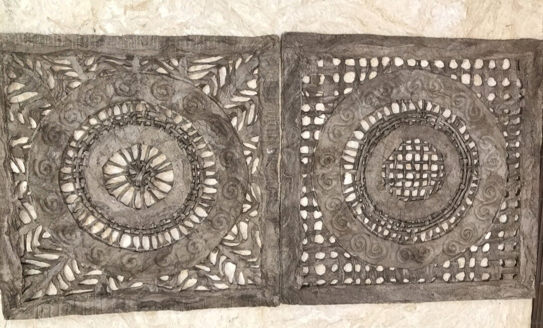 Two Pieces of Amate Paper. Bark Tree Fiber. Wall Art Decoration. Otomi ...