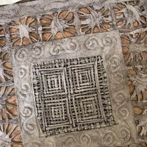 Two Pieces of Amate Paper. Tree Bark Art Fron Mexico. Wall Hanging ...