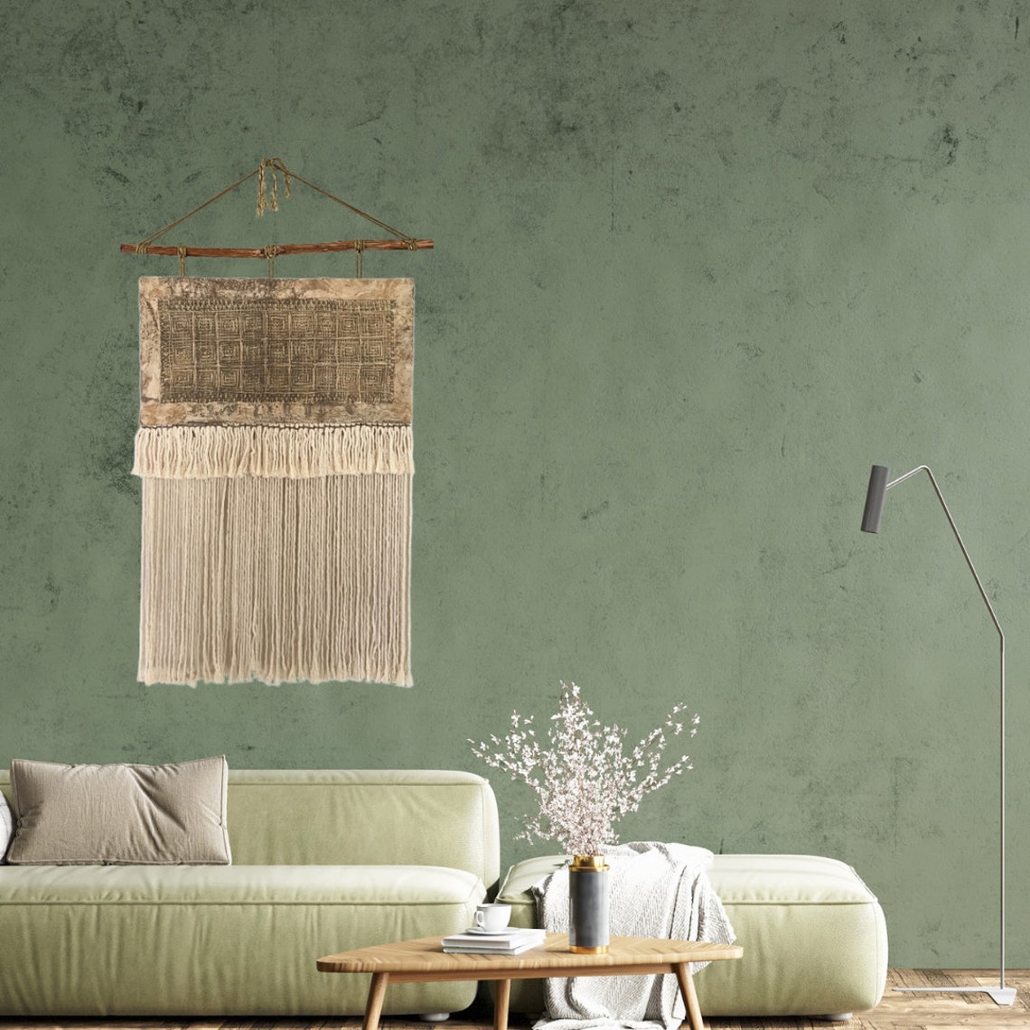 LITZA. Wall Hanging. Fiber Wall Art. Textile Art. Cotton and Macrame ...