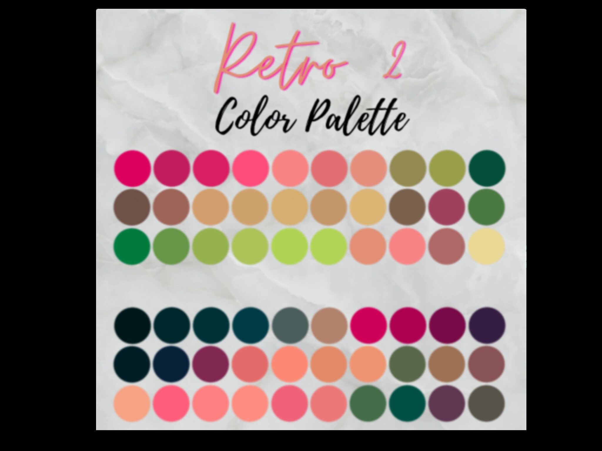 Procreate Retro Color Palettes, 120 Swatches, Retro Color Palettes - Etsy