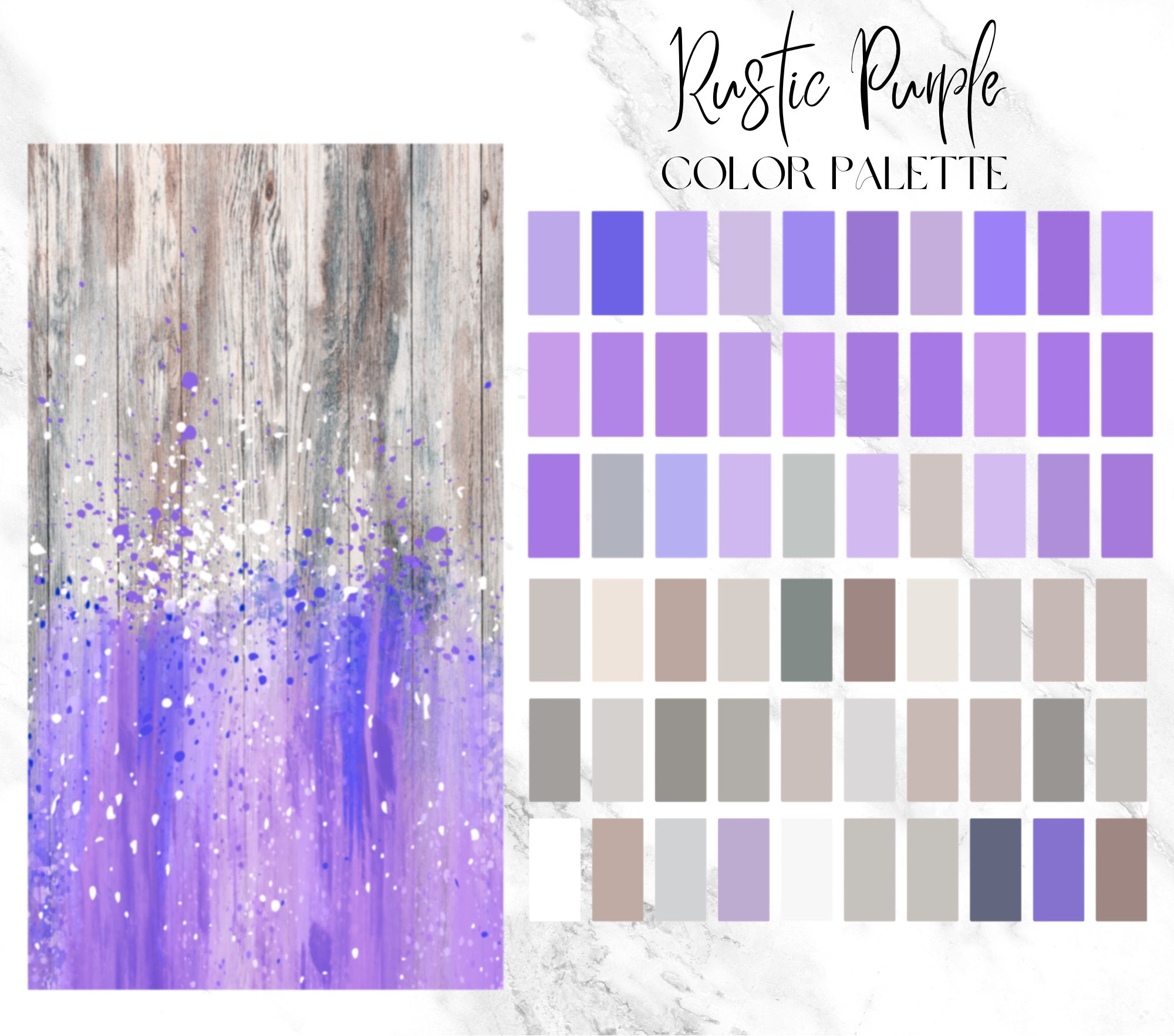 Rustic Purple Color Palette, Procreate Color Palette, Rustic Procreate ...
