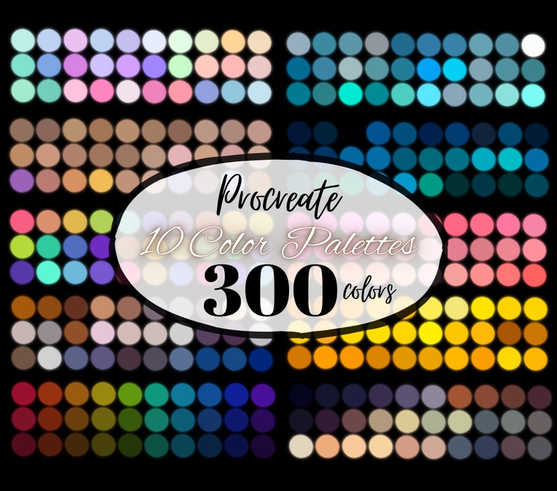Procreate 300 Color 10 Palettes, Beach Colors, Ocean Colors, Pinks and ...