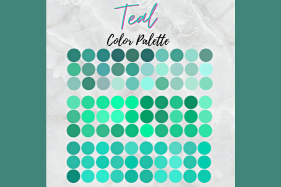 Teal Procreate Color Palettes, 90 Swatches for Procreate, Procreate ...