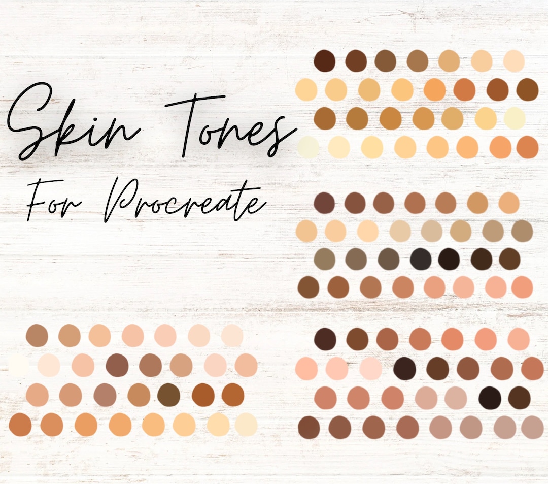 Skin Tones for Procreate, 120 Skin Colors, Procreate Color Palettes ...