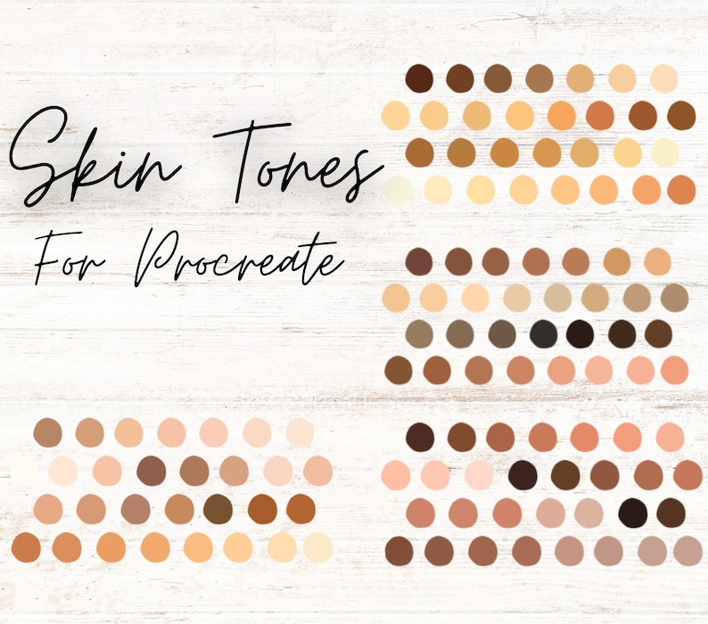 Skin Tones for Procreate, 120 Skin Colors, Procreate Color Palettes ...