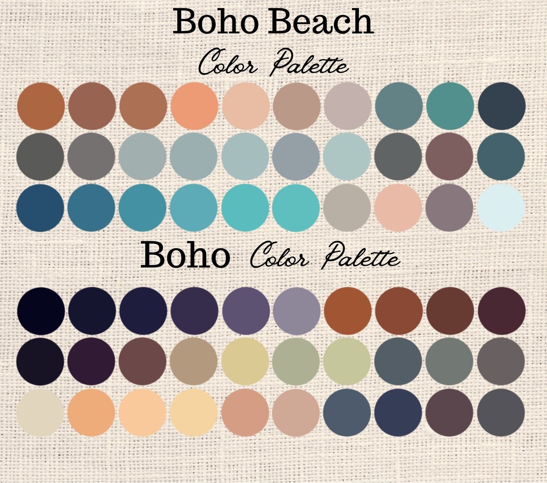 Boho and Boho Beach Color Palettes for Procreate, Procreate Color ...