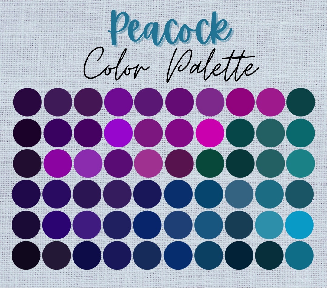 Peacock Color Palette for Procreate, 60 Color Swatches - Etsy UK
