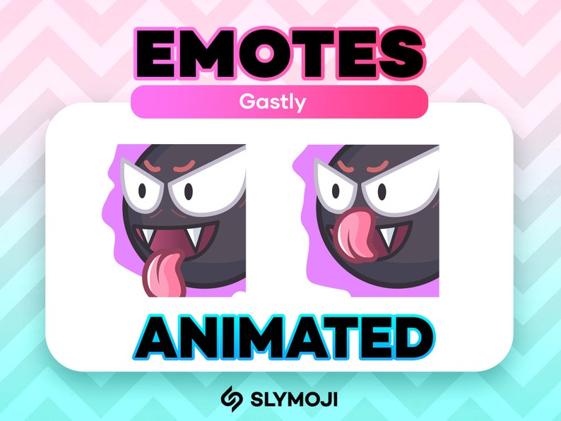 Animated Gastly Lick Emote - Funny Pokemon Scarlet Violet Twitch Emoji ...