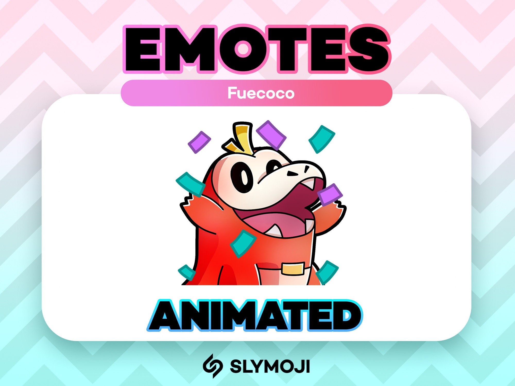 Animated Fuecoco Hype Party Emote for Twitch Streamers, Discord ...