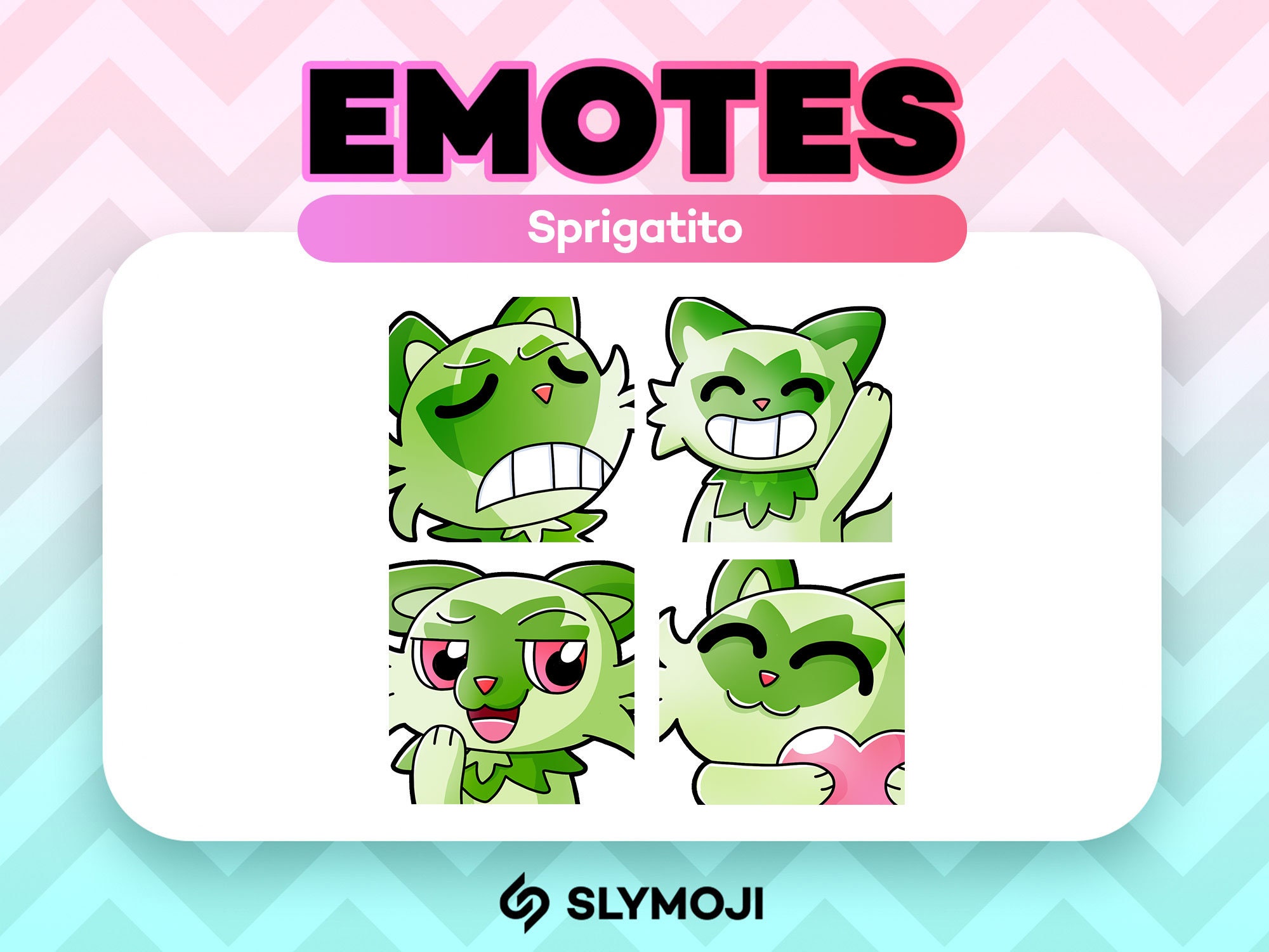 Sprigatito Emotes for Twitch Streamers, Discord, Youtube / Cute, Kawaii ...