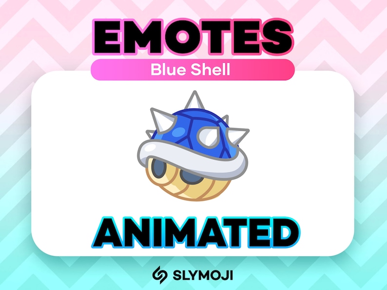 Emote animado de concha espinosa azul - Divertido Mario Kart Twitch ...