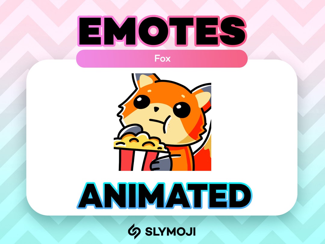 Animated Fox Eating Popcorn Emote - Cute Kawaii Chibi Twitch Emoji ...