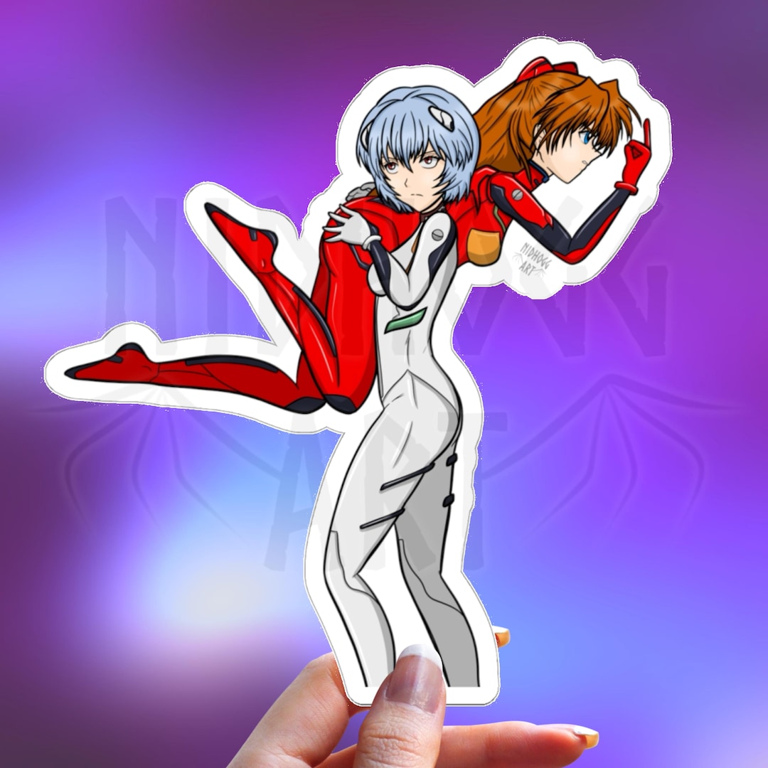 Asuka & Rei Fanart Sticker, Waterproof Vinyl Decal - Etsy