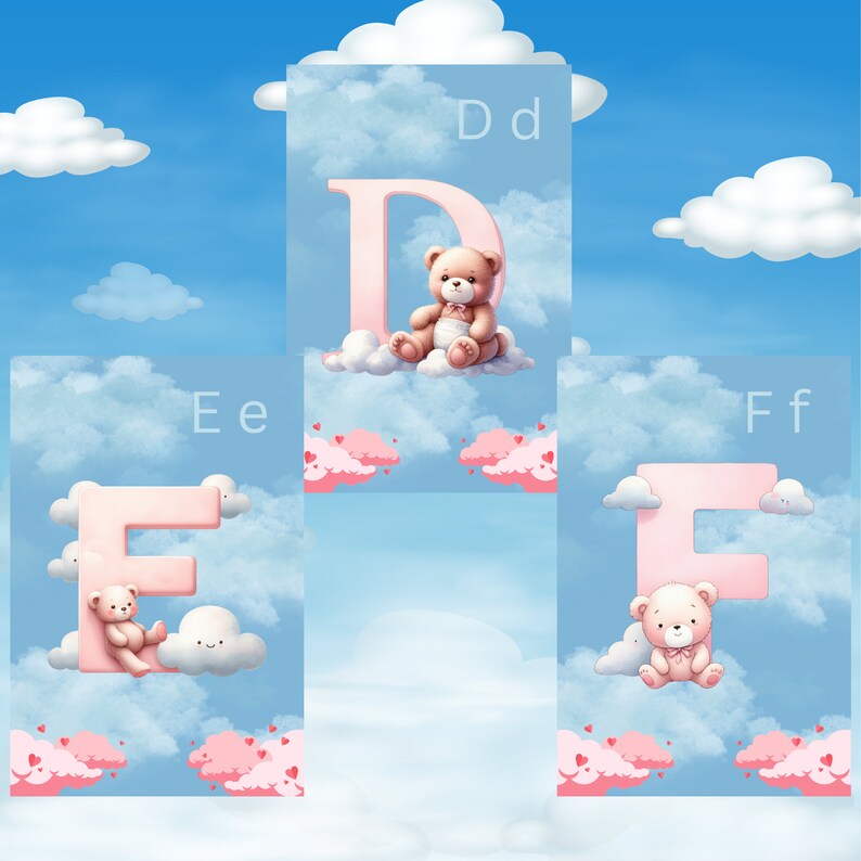 Teddy Bear Alphabet Flashcards for Kids Fun Alphabet Learning With 26 ...