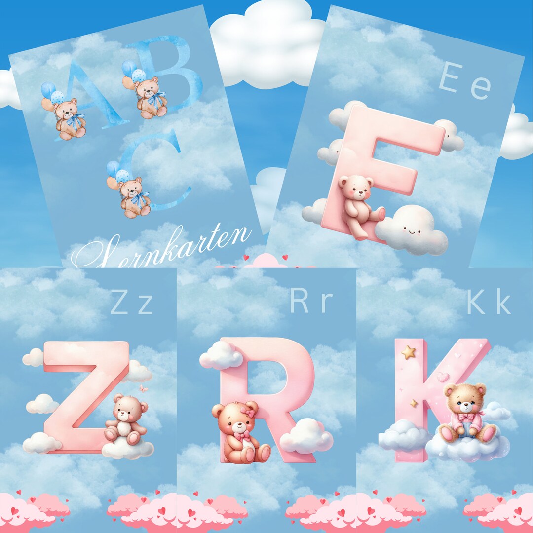 Teddy Bear Alphabet Flashcards for Kids Fun Alphabet Learning With 26 ...