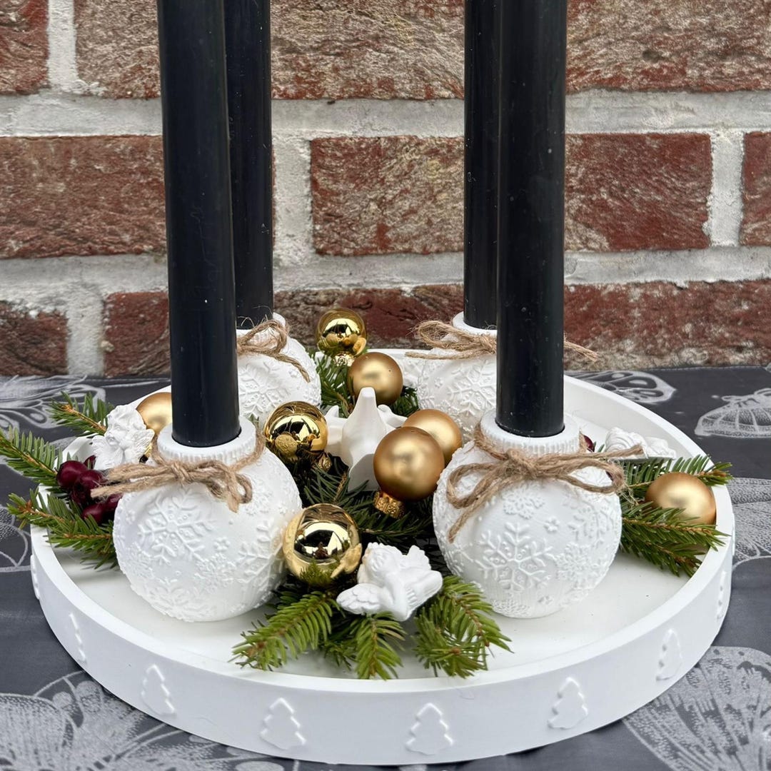 Handmade Ceramic Advent Set With Angels, Deer Heads and Candle Holders ...