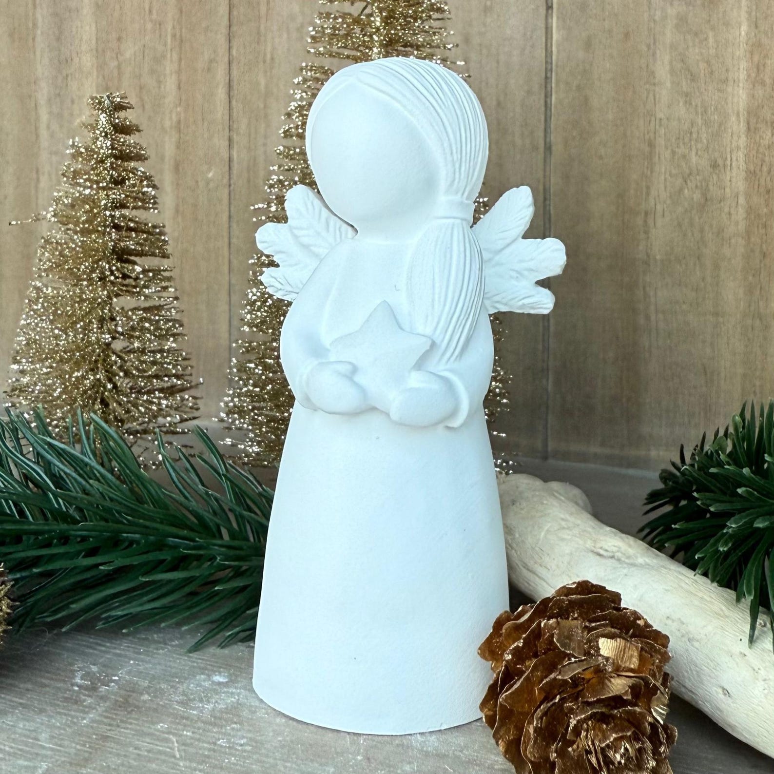 Small Cast Ceramic Angel, Handmade, Approx. 10 Cm. Decoration, Gift ...