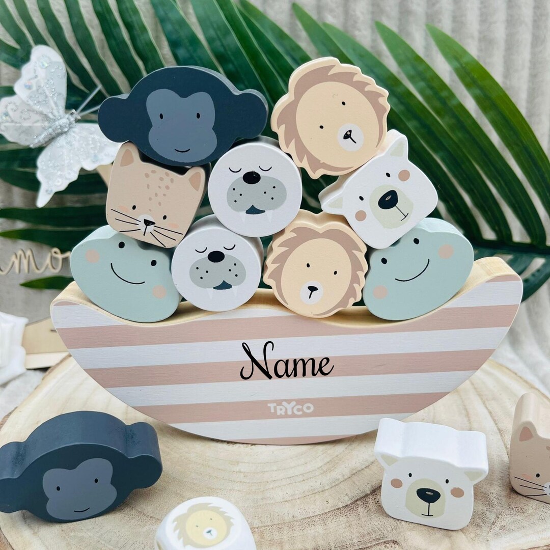 Personalizable Wooden Balance Game in Jungle Design Sustainable ...